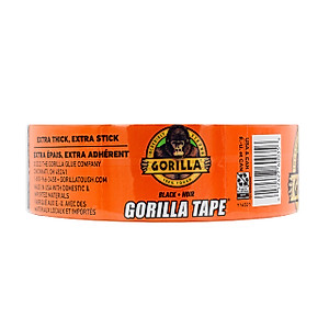 Gorilla Black Duct Tape, 1.88" x 35 yd, Black, (Pack of 1)