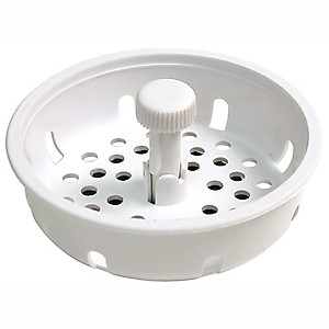 Danco 86792 3-1/4 Inch Basket Strainer with Stopper, White, 1 Count (Pack of 1)