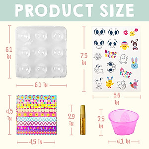 Klever Kits 47 Pcs Easter Egg Dye Decorating Kit Gift with Painting Crafts, Stickers for Kids Boys Girls Easter Creativity Activity, Party Decor, Party Favor