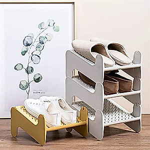 zxb-shop Houseware Stackable Shoe Storage Shelf Nordic Simple Shoe Rack Home Plastic Shoe Cabinet Layered Organizers Racks Shoe Organizer (Color : White Color)