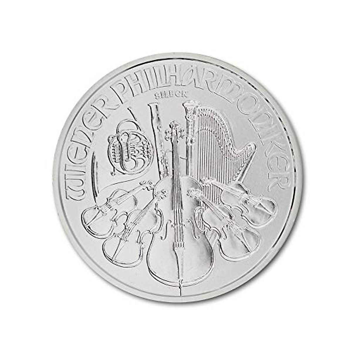 2008 - Present (Random Year) Lot of (5) 1 oz Austrian Silver Vienna Philharmonic Coins Brilliant Uncirculated (BU) with Certificates of Authenticity 1.50 € BU