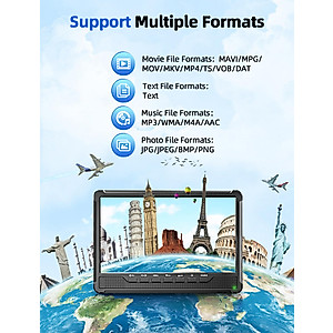 DESOBRY 11.5" Portable TV with Antenna Atsc Tune, 10.5" HD IPS Screen Rechargeable Mini TV Portable with Dual Speaker Stand, Support HDMI USB RCA Input, Small TV for Kitchen Camping Car