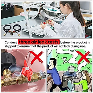 Cxshimi Upgraded Propane 2 Way Y Splitter,5FT CGA Propane Tank Converter Adapter Hose 1 lb Portable Appliance to QCC1/Type1 5-40lb Tank for Gas Grill,Camping Grill Stove