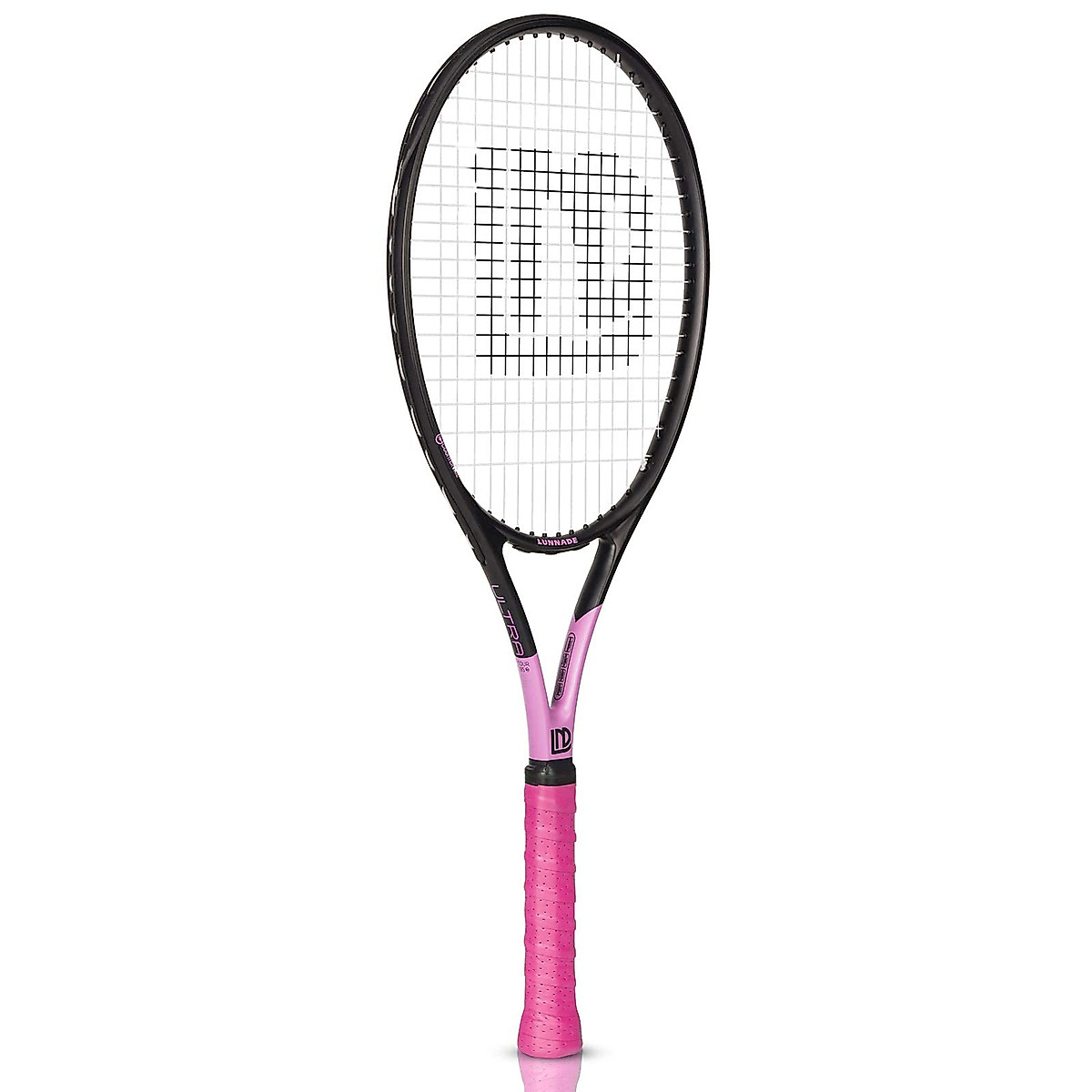 LUNNADE Adults Tennis Racket 27 Inch, Shockproof Carbon Fiber Tennis Racquet Light-Weight, Pre-Strung and Regrip, Suitable for Beginners to Intermediate Players