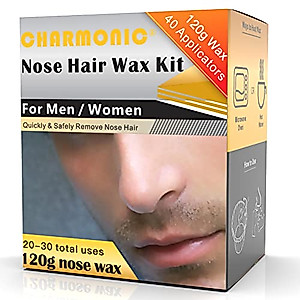 120g Wax Nose Wax Kit, Nose Hair Wax, Nose Wax with 40 Applicators, Quick & Painless Nose Hair Waxing Kit for Men and Women, Nose Hair Remover Wax Kits Used at Least 20 Times Usage