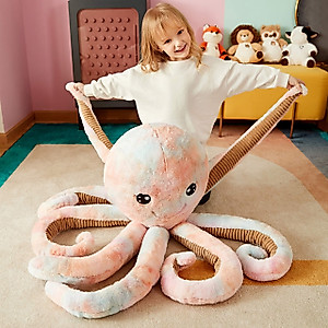 IKASA Giant Octopus Stuffed Animal Jumbo Plush Toy,30" Soft Toys Large Cute Huge Kawaii Fluffy Big Size Fat Oversized Plushie,Gifts for Kids