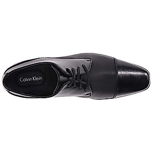 Calvin Klein Men's Bram Oxford, Black Diamond Leather, 9.5