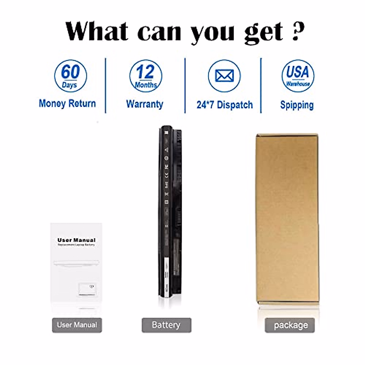 40WH M5Y1K 14.8V Battery for Dell Inspiron 14 15 17 5000 3000 Series 5559 5558 3551 3451 3558 i3558 3567 5755 5756 5458 5759 5758 5759 GXVJ3 453-BBBQ WKRJ2 VN3N0 HD4J0 991XP P63F P47F P51F P52F P64G