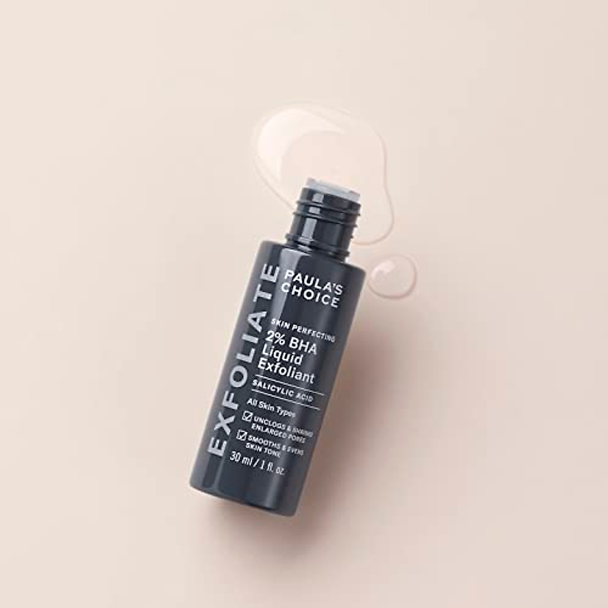 Paula's Choice Skin Perfecting 2% BHA Liquid Salicylic Acid Exfoliant, Gentle Facial Exfoliator for Blackheads, Large Pores, Wrinkles & Fine Lines, Travel Size, 1 Fluid Ounce - PACKAGING MAY VARY