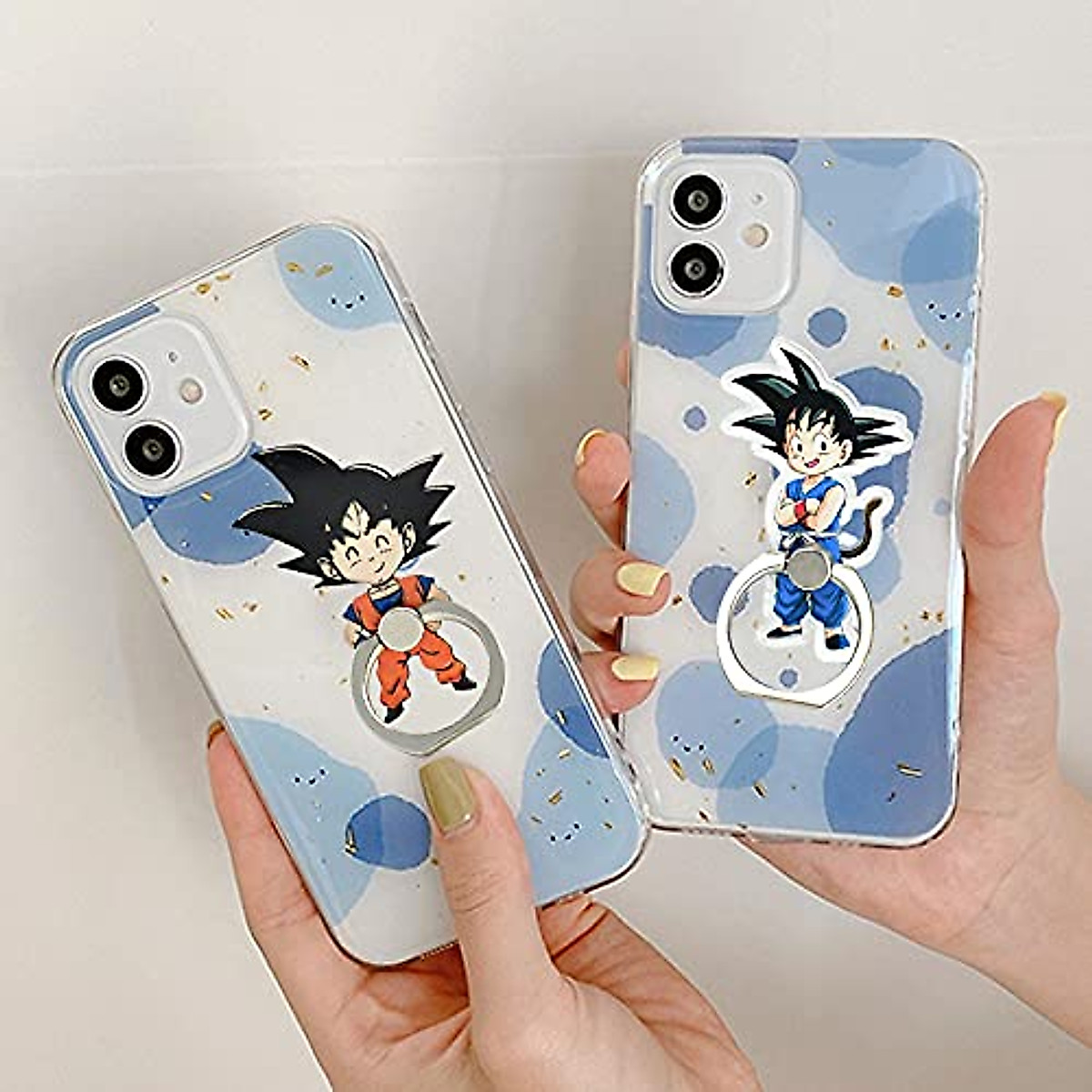 ZOSTLAND 2PCS Super Fighter Gohan Phone Ring,Universal 360°Adjustable Phone Case Finger Grip Stand Holder Desk Stent Mount Car Hook Compatible with iPhone 13 12 11 MAX X Plus iPad (2pcs Monkey)