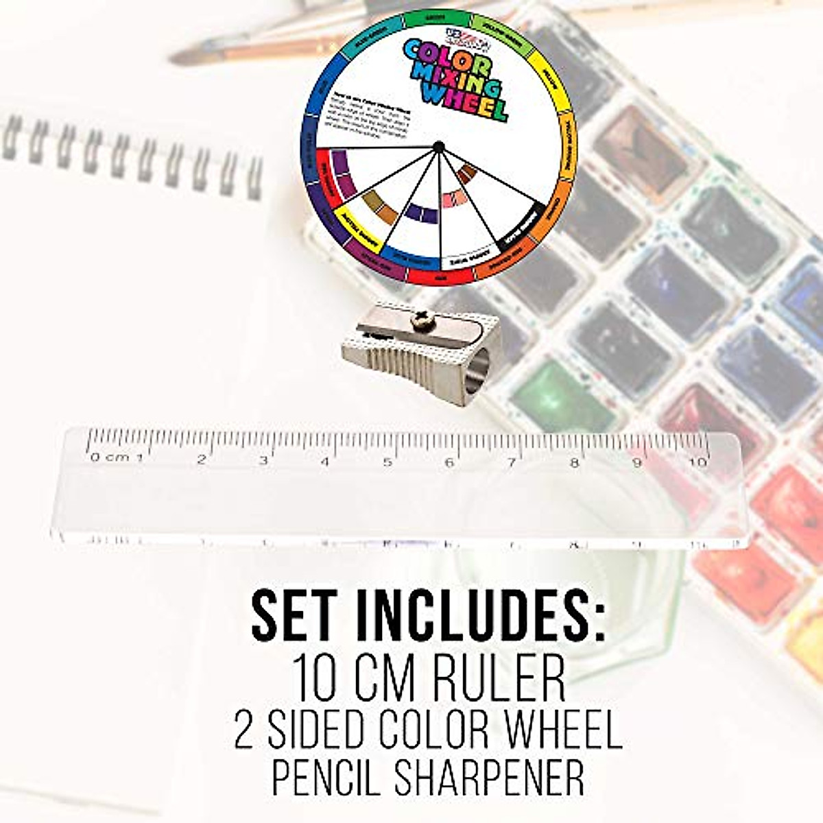 U.S. Art Supply 82-Piece Deluxe Artist Studio Creativity Set Wood Box Case - Art Painting, Sketching Drawing Set, 24 Watercolor Paint Colors, 24 Oil Pastels, 24 Colored Pencils, 2 Brushes, Starter Kit