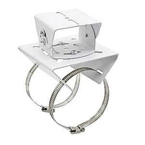 Universal Vertical Pole Mount Adapter with 2 Loops(20cm Diameter) Wall Mounting Loop Bracket and 4 Mounting Screws for CCTV Security Camera PTZ Dome