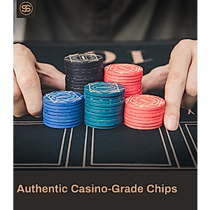 SLOWPLAY Nash Ceramic Poker Chips in Bulk, Casino Grade Ceramic 10-Gram Poker Chip for Texas Hold'em, 39mm Professional Chips Pack of 50 with Denomination of 1