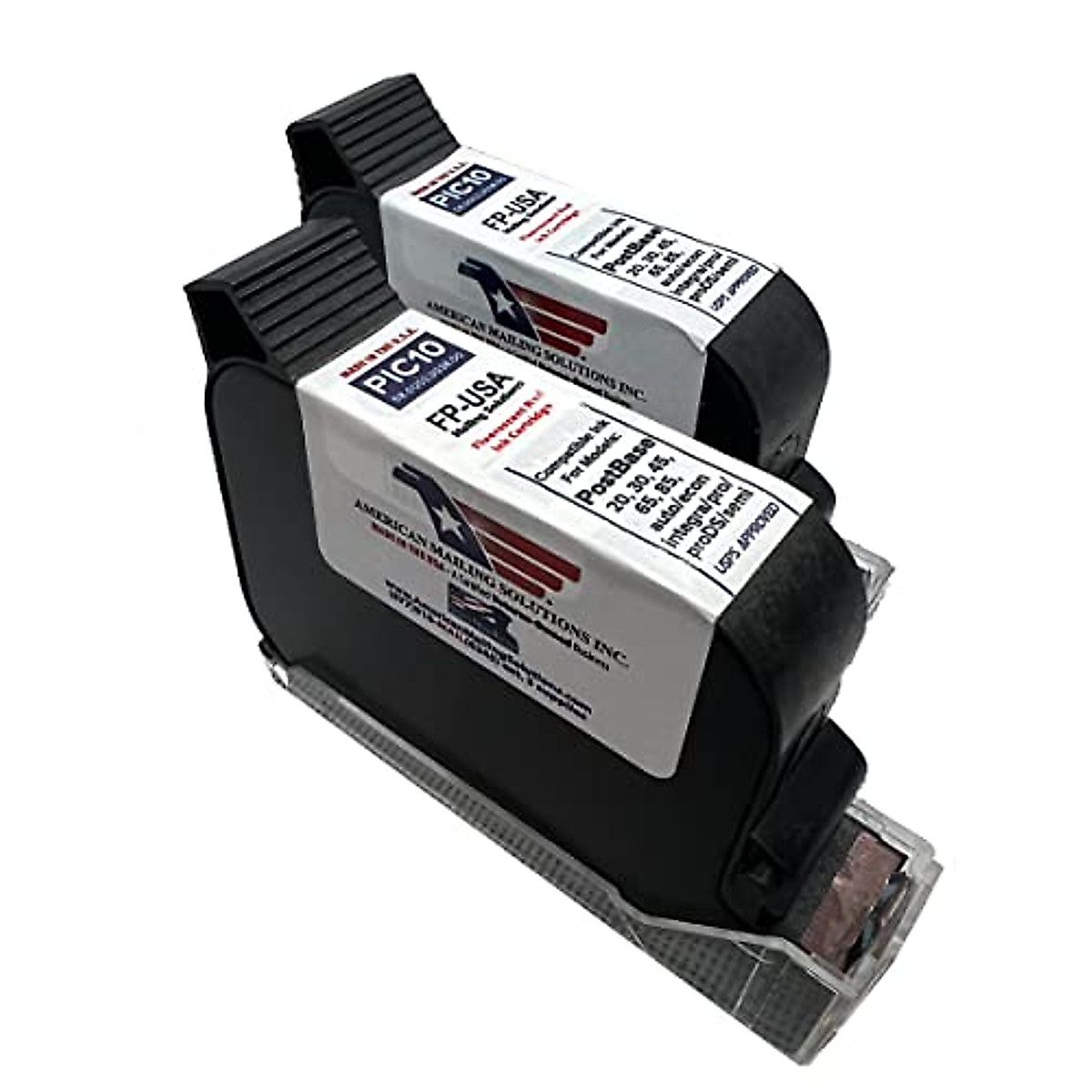 FP PostBase PIC10 Fluorescent Red Ink Cartridge Set Franco Postalia