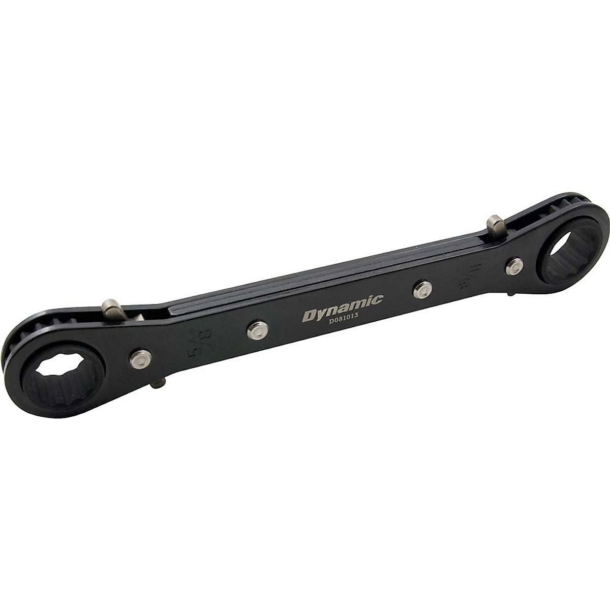 Dynamic 5 Piece Sae Double Box End, Reversible Ratcheting Wrench Set, Straight