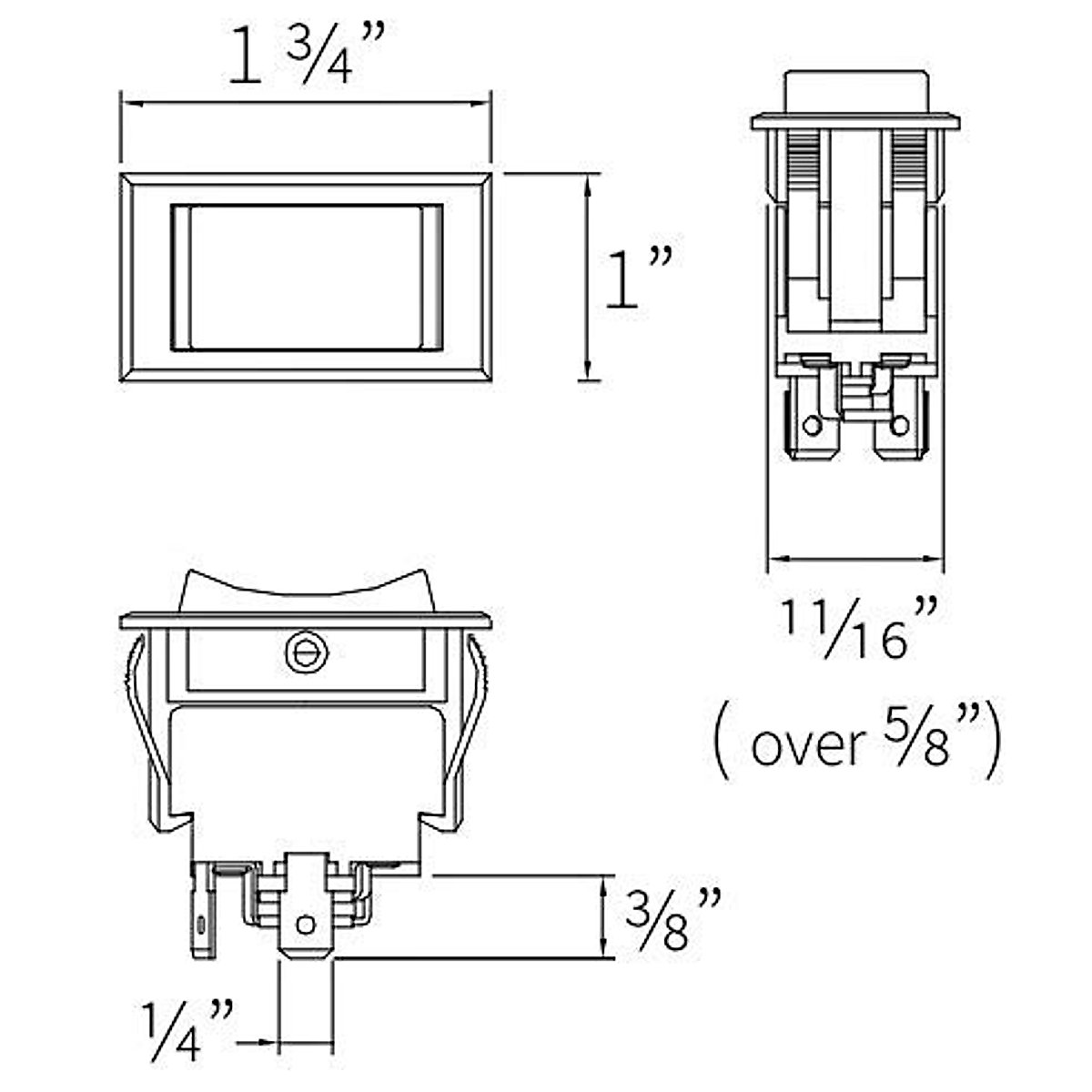 Trailer Power Jack Switch Replacement for LCI Lippert Recpro F2C and Others - 4 Pin, 4 Wire, Polarity Reversing (1 pack)