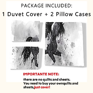 AILONEN Horse Duvet Cover Set King Size,Horse Bedding Set for Kids Boys Teens,Animal Theme Comforter Cover,1 Quilt Cover 2 Pillowcases 3 Piece