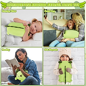 Axolotl Plush Toy-13'' Green Axolotl Plush Stuffed Animal, Avocado Axolotl Plush Pillow, Cute Soft Plush Axolotl Plushie Stuffed Toys, Axolotl Plush Pillows Decoration Gift for Kids Girls Boys