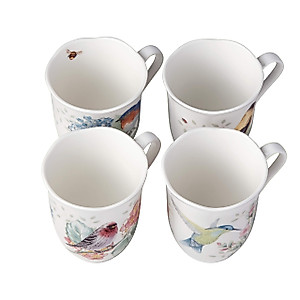 Lenox Butterfly Meadow Flutter Porcelain Mugs, Set of 4, Multicolor