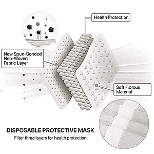50 PCS Silver Disposable Face Masks 3-Ply Filter Earloop Mouth Cover, Face Mask (Silver)