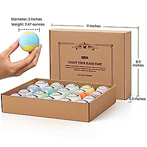 ZenBombs Bath Bombs Gift Set, 20 pcs Natural Shea Butter & Essential Oil Bath Bomb for Skin Moisturizing, Handmade Bubble Bath & Fizzy Spa, Ideal Gift for Women
