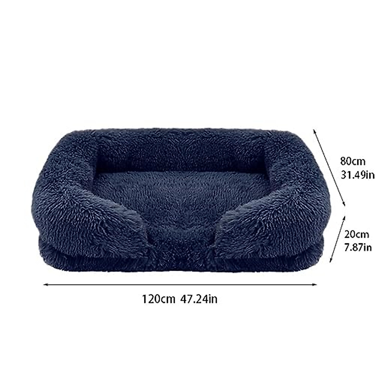 Valcla Dog Bed Creative Pet Dog Sofa Bed Square Kennel Pet Bed Cat Pad Autumn and Winter Warm Pet Kennel Removable for Cleaning Pet Bed (Color : Light Gray, Size : XX-Large)