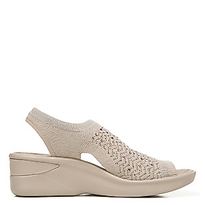 BZees Womens Star Bright Slingback Wedge Sandal, Champagne, 8.5 US