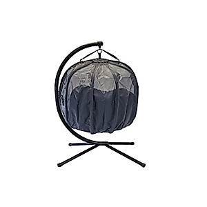 Flower House Hanging Pumpkin Loveseat Chair with Stand (Grey/Slate)