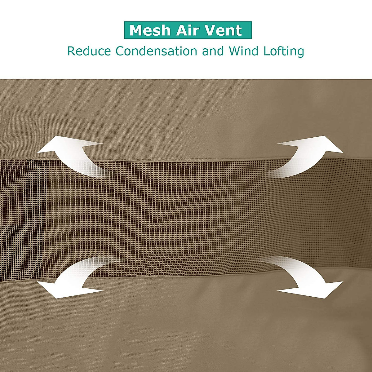 SunPatio Waterproof Patio Sofa Covers, Heavy Duty Outdoor Furniture Covers, Deep Seated Loveseat Covers with Air Vent/Closure Straps/Drawstrings, All Weather Protection, 60" L x 40" W x 32" H, Taupe