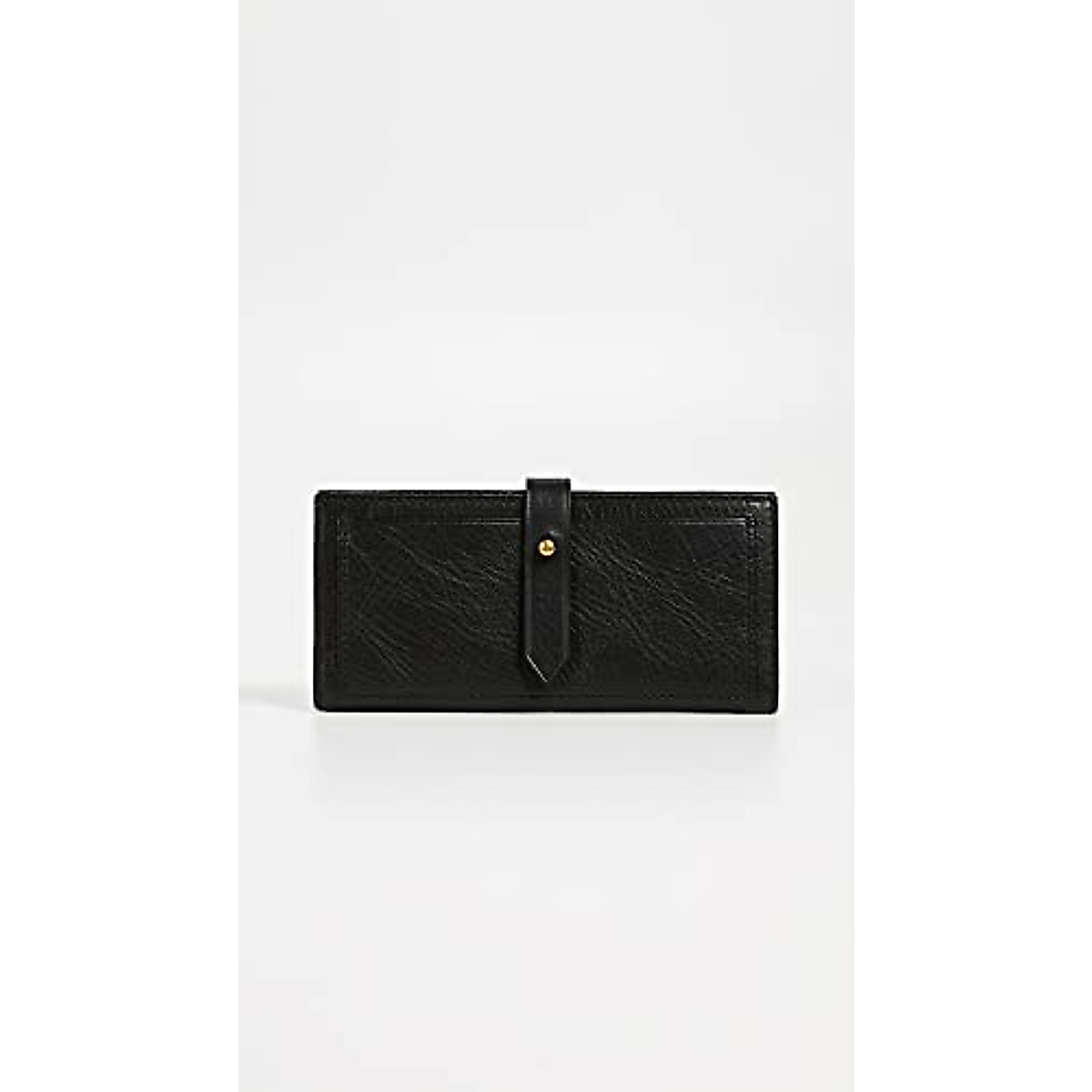 Madewell Women's The Leather Post Wallet, True Black, One Size