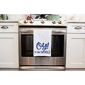 Funny Jewish Holiday Kitchen Towel Set, Jewish Puns, Oy to the World and Happy Challah Days Towel Set, Hostess and Housewarming Gift for Jewish Holiday (Oy to the World & Happy Challah Days)