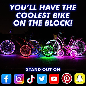 Activ Life Bicycle Lights (1 Tire, Color-Changing) Fun Summer Accessories for Cool Beach Cruisers, Top Mountain, BMX Trick, Road, Recumbent, Commuting, Tandem, Best Kids & Folding Bike Wheel Lights