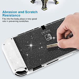 Moxiaomo Protective Case for Nintendo Switch OLED 2021,TPU Cover with Shock-Absorption and Anti-Scratch Protective Case-Glitter