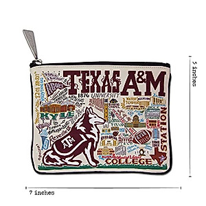 Catstudio Zipper Pouch, Texas A&M University Travel Toiletry Bag, 5 x 7, Ideal Makeup Bag, Dog Treat Pouch, or Purse Pouch to Organize School & Office Supplies for Students, Grads & Alumni