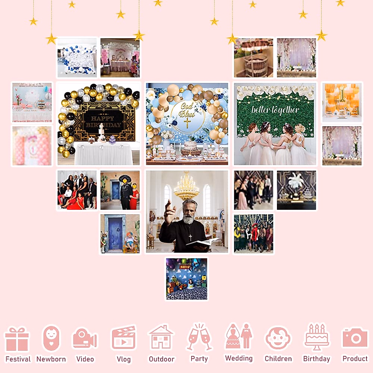 DORCEV 10x8ft Photography Backdrop for Woman Happy 60th Birthday Party Decor Luxury Gold Black Backdrop Banner Glitters Heels Roses Balloons Photo Background Mother Grandma Birthday Party Props