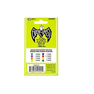 Ernie Ball Everlast Guitar Picks, Green .88mm, 12-pack (P09191)