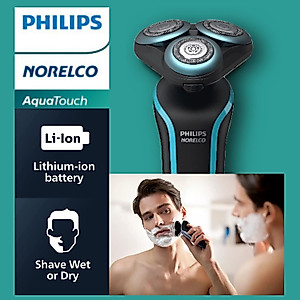 Philips Norelco Shaver for Men Series 7100, Rechargeable Wet & Dry Cordless Electric shavers for Men with Click-On Precision Beard Trimmer, Aquatouch Shaving Machine for Men face