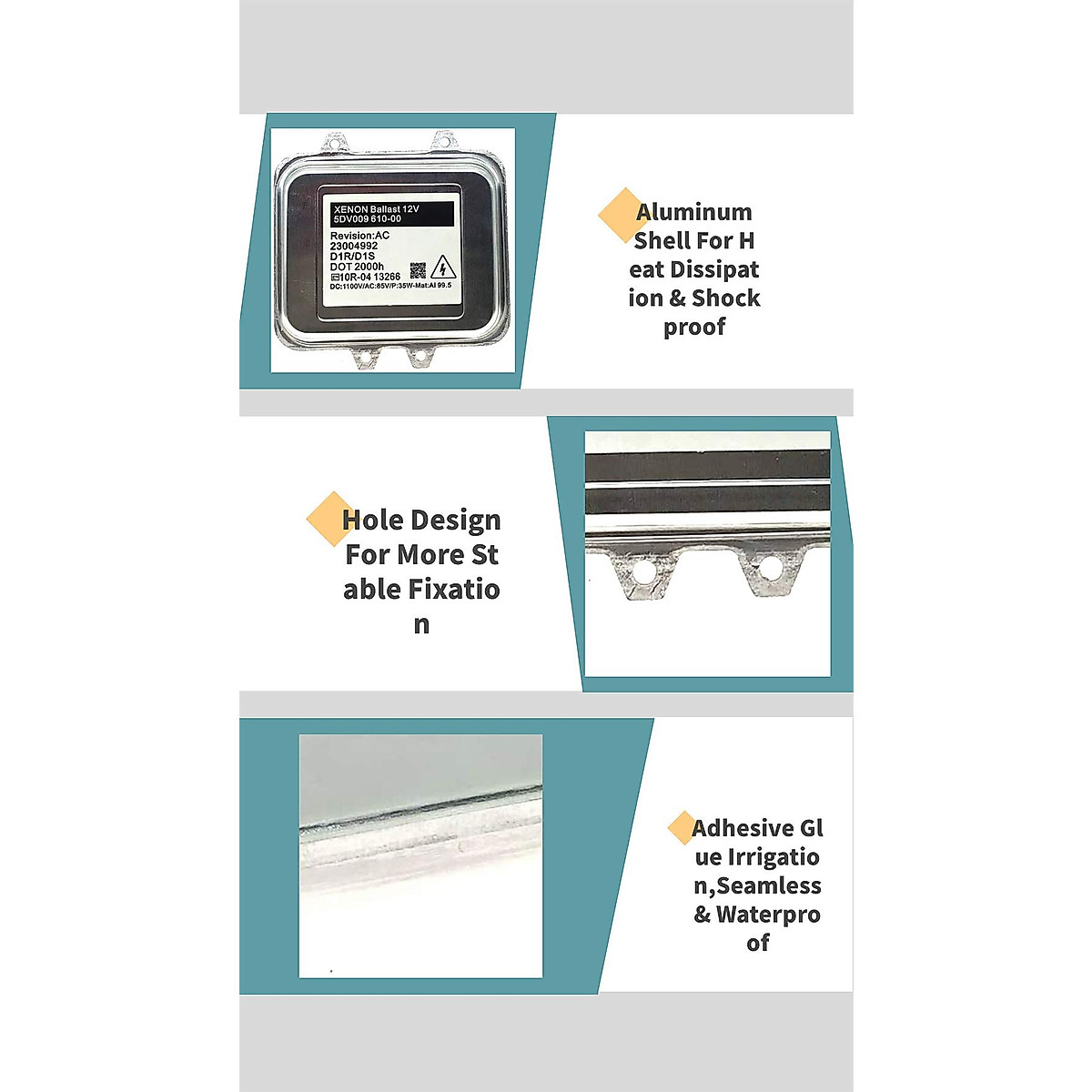 5DV 009 610-00 Xenon Headlight Ballast Control Unit D1S D1R for BMW X5M X6 X6M Replace OE 5DV009610-00 5DV00961000 5DV 009 720-00 63117248050