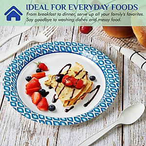 MUCHII 8.375 Inch Disposable Paper Plates, 300 Count Disposable Paper Plates, Soak Proof Paper Plates for Daily Use, Cut Proof Holiday Paper Plates for Family Gatherings, Parties, Picnic And So On