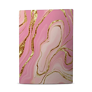 Head Case Designs Pink and Gold Marble Vinyl Faceplate Sticker Gaming Skin Decal Cover Compatible with Sony PlayStation 5 PS5 Disc Edition Console & DualSense Controller