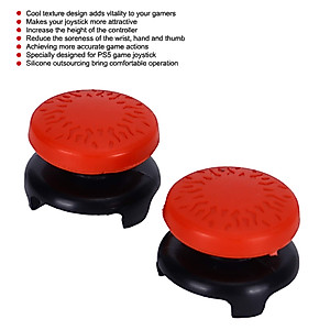 Lazmin112 2Pcs Thumbstick Soft Silicone Cover Grip Stick Joystick Controller Gamepad Key Cap,Wireless Controllers Silicone Analog Thumb Grip Stick Cover,for PS5(red)