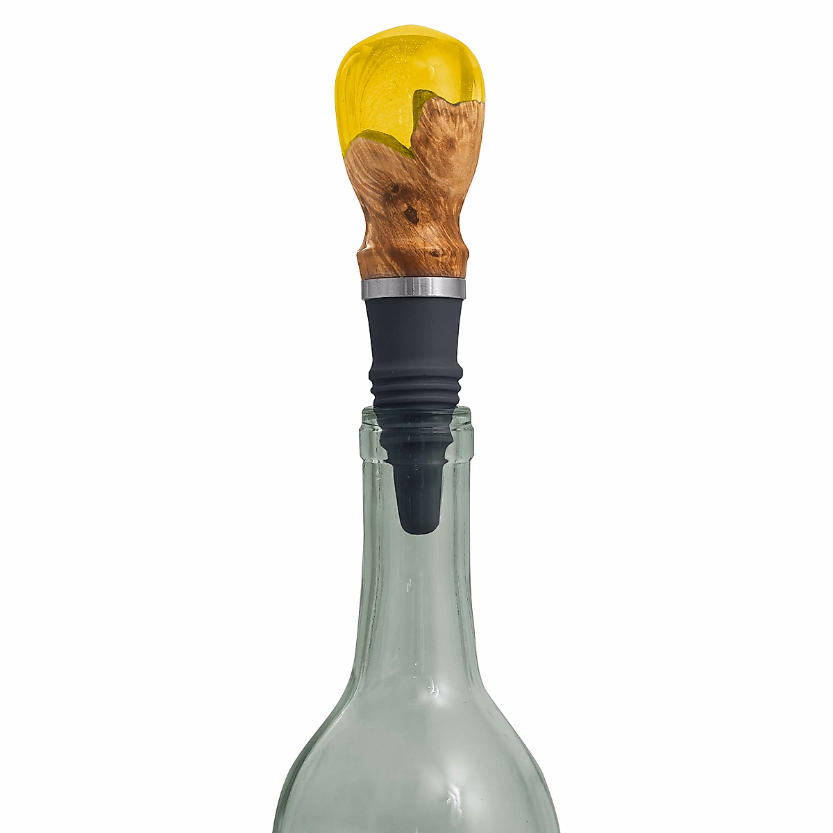 Silicone Bottle Stopper with 3/8” x 16 tpi Threaded Post For Attaching Hand Made or Lathe Turned Handles … (Black, 10)