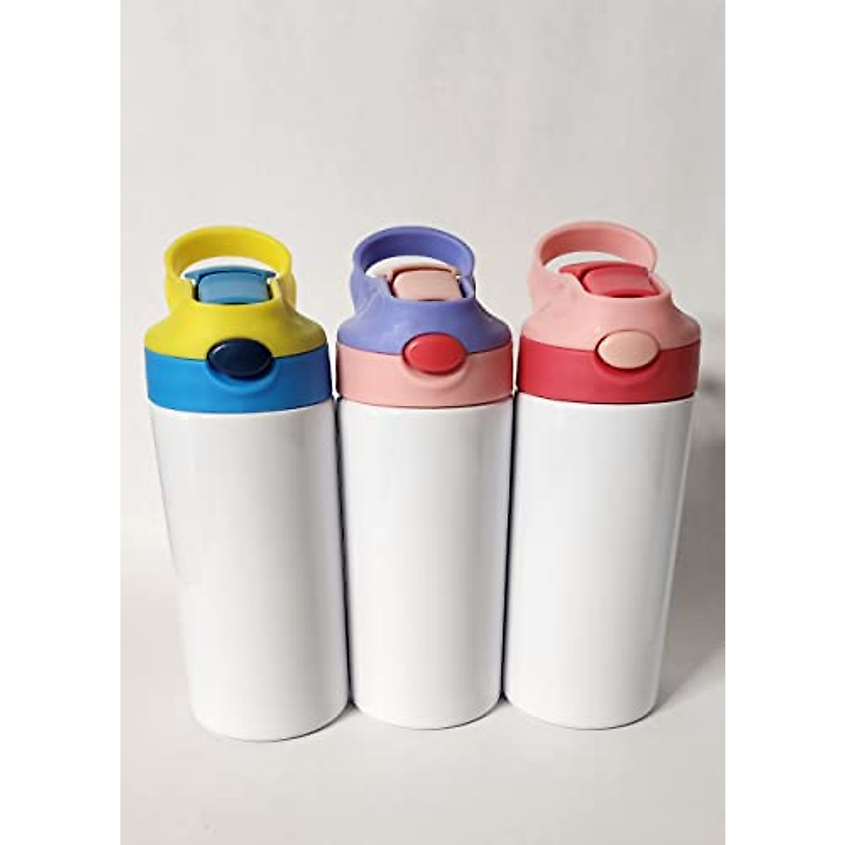 12oz Sublimation Tumbler Bulk For Children,Toddlers,Heat Press For Print, Kids Sublimation Tumbler Cups With Handle, Straight Double Wall Kids Sublimation Water Bottle Blanks (Pastel Bonus Pack)