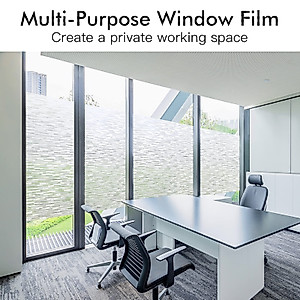 Haton Window Privacy Film, Frosted Glass Static Cling Sun Heat Blocking Window Clings, Frosting Opaque Coverings, Vinyl Removable Stickers Tint for Home Door Office, Non Adhesive 17.5" x 78.7"