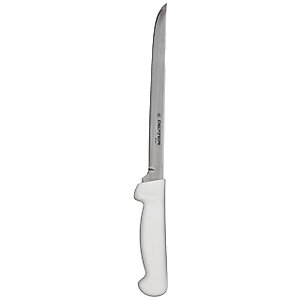 Basics P94813 8" White Narrow Fillet Knife with Polypropylene Handle