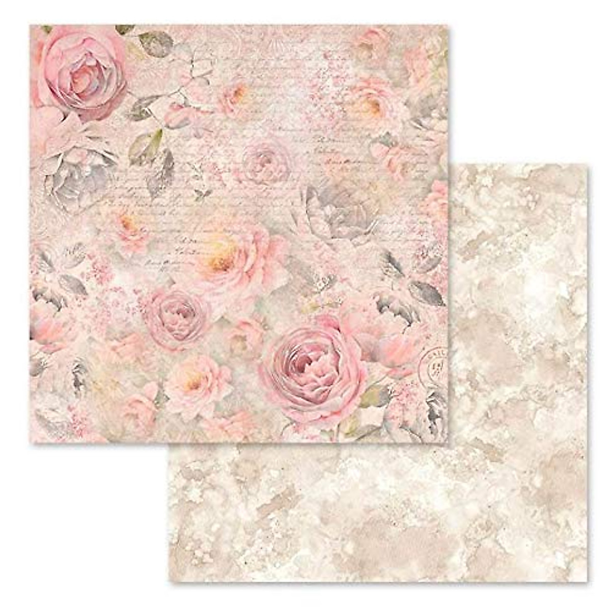 Stamperia Intl Double-Sided Paper Pad-Shabby Rose, 30.5 x 30.5 (12" x 12"), Multicoloured
