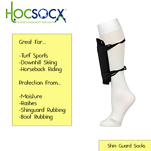 Hocsocx White Performance Liner Socks Moisture Wicking Protection for Field Hockey Soccer Ski Horseback Riding | Medium