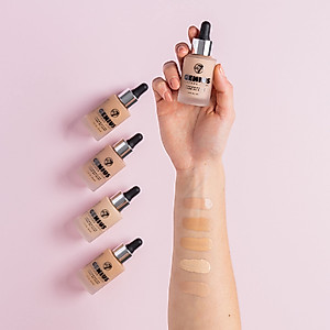W7 Genius Foundation - Liquid To Powder Finish Foundation for Poreless, Matte Light To Medium Coverage - 30ml (Sand Beige)
