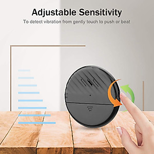 WSDCAM Window Alarm Glass Break Sensor Alarm 125dB Ultra-Slim Glass Break Detector Anti-Theft Vibration Sensor Alarm for Home Door and Window Security - 4 Pack - Black