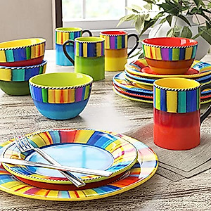 Certified International Sierra 16 Piece Dinnerware Set, Service for 4, Multicolored